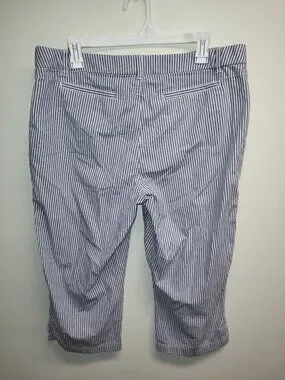 Kim Rogers | Pants & Jumpsuits | Kim Rogers Blue White Striped Capri ...